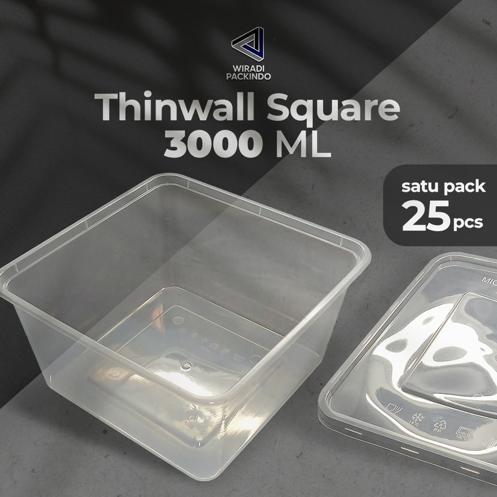 Jual Kotak Makan Plastik Thinwall Food Container Kotak 3000ml