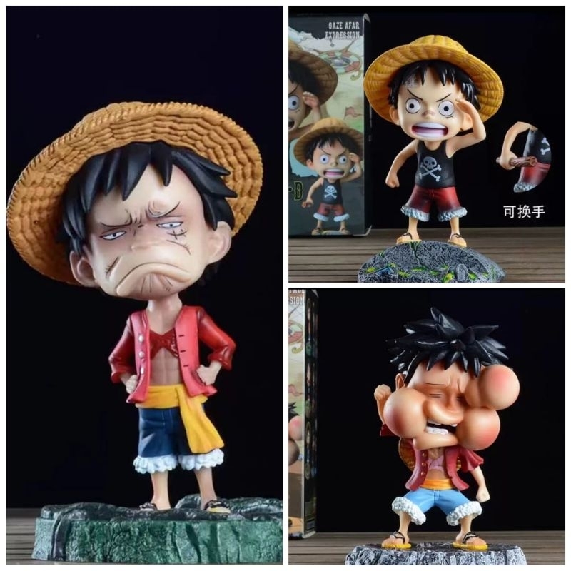 Jual action Figure One Piece Monkey D Luffy child hood pick nose eat ...