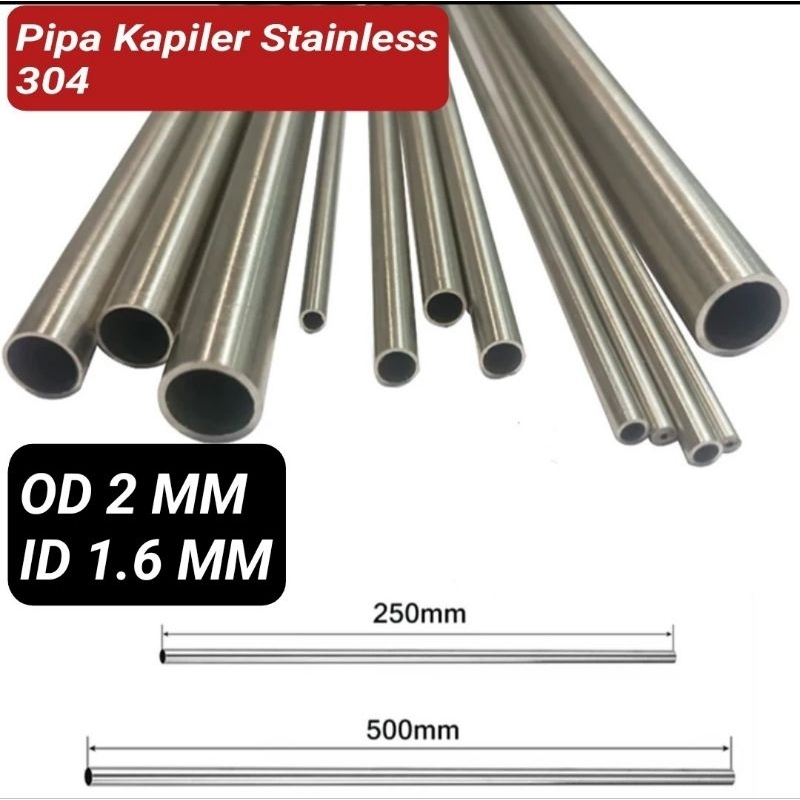 Jual Pipa Kapiler Stainless 304 / Pipa Tubing OD 2 MM x ID 1.6 MM ...
