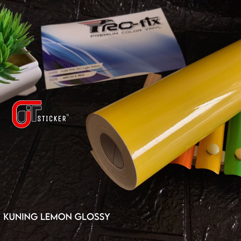 Jual skotlet kuning lemon glosssy sticker scotlite profix premium color ...