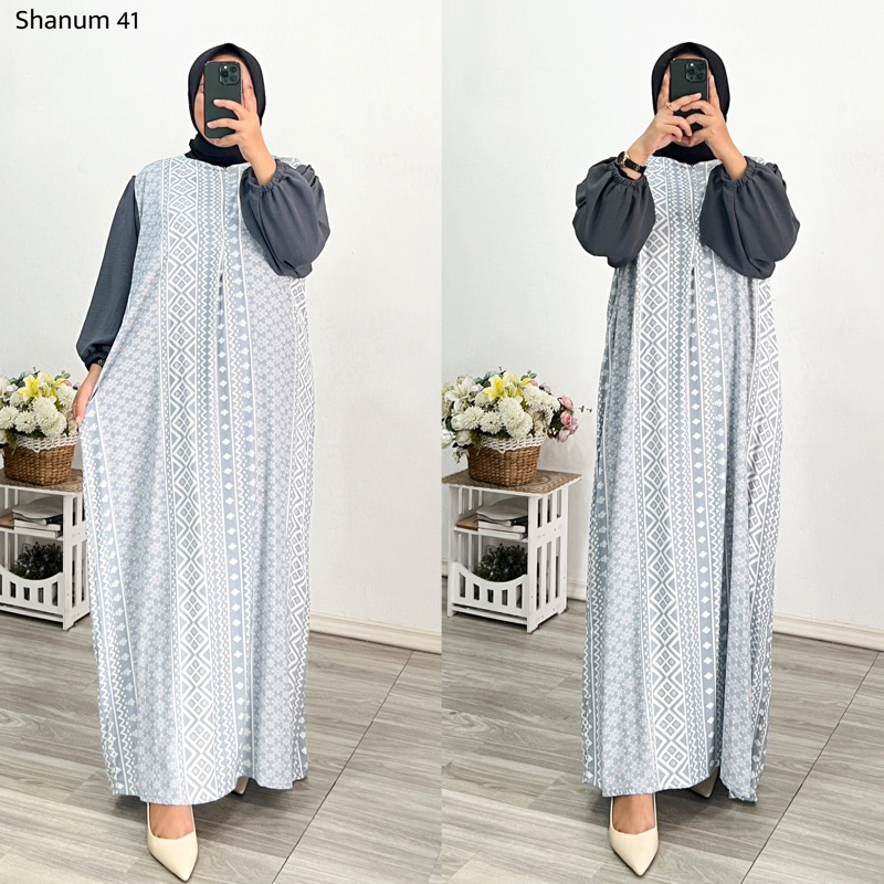 Jual SHANUM DRESS / Gamis Rayon Kombinasi / Gamis Rayon Motif Busui ...