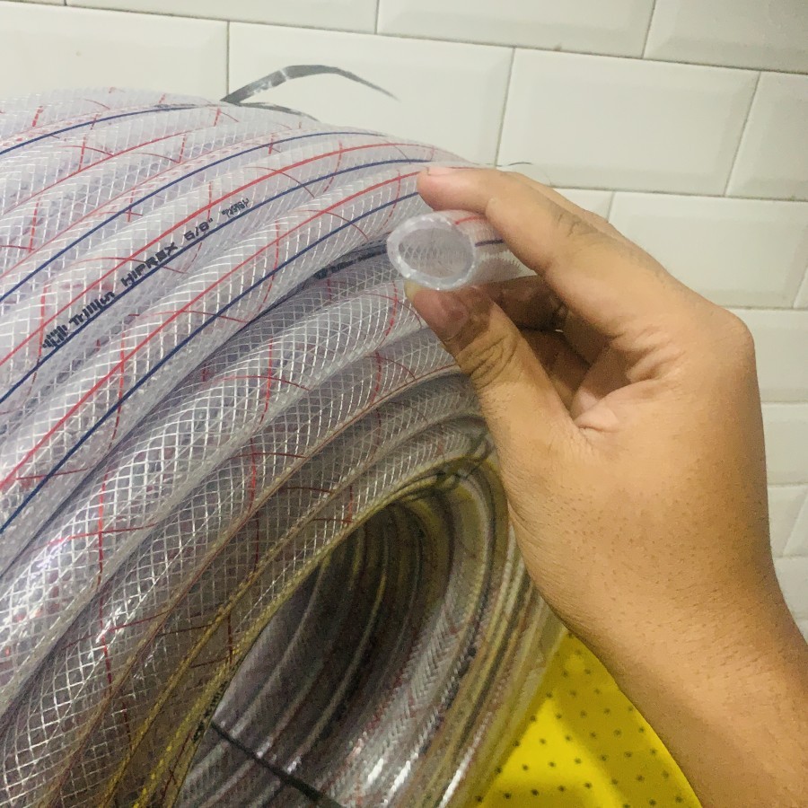 Jual SELANG AIR SERAT BENANG 1/2 INCHI 5/8 INCHI BENING Trilliun HIPERX Premium PVC Hose 1/2 ...