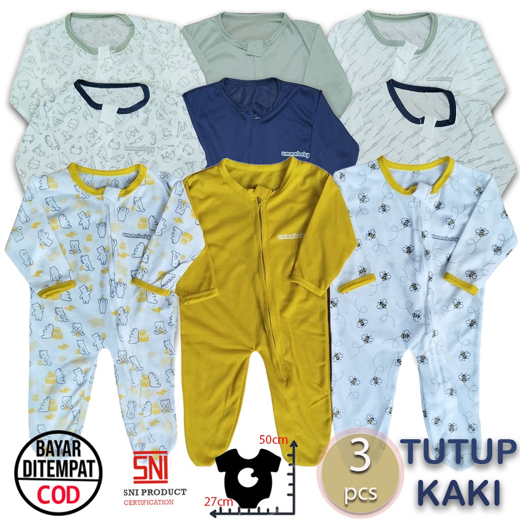 Jual ummababyshop 3 pcs Sleepsuit Bayi Baru Lahir Tutup Kaki Romper ...