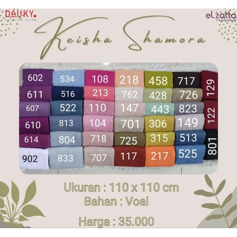 Jual Hijab Kerudung Elzatta Keisha Shamora Polos | Shopee Indonesia