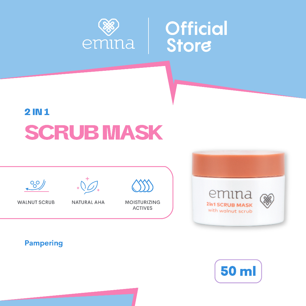 Jual Emina 2 in 1 Scrub Mask 50 mL - Scrub & Masker Wajah Multifungsi ...