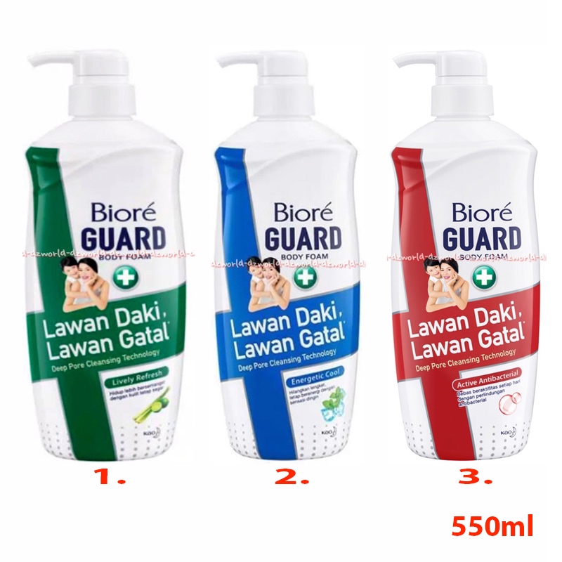 Jual Biore Guard 550ml Body Foam Lawan Daki Lawan Gatal Lively Fresh Energic Cool Active ...