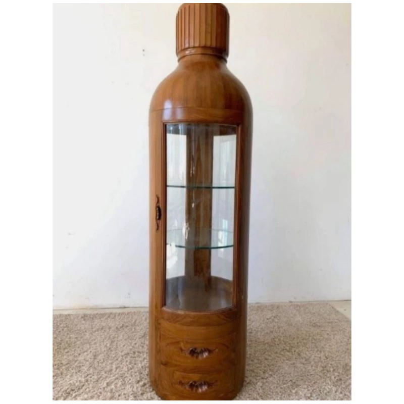 Jual almari botol kayu jati,almari botol kayu jati solid termurah ...