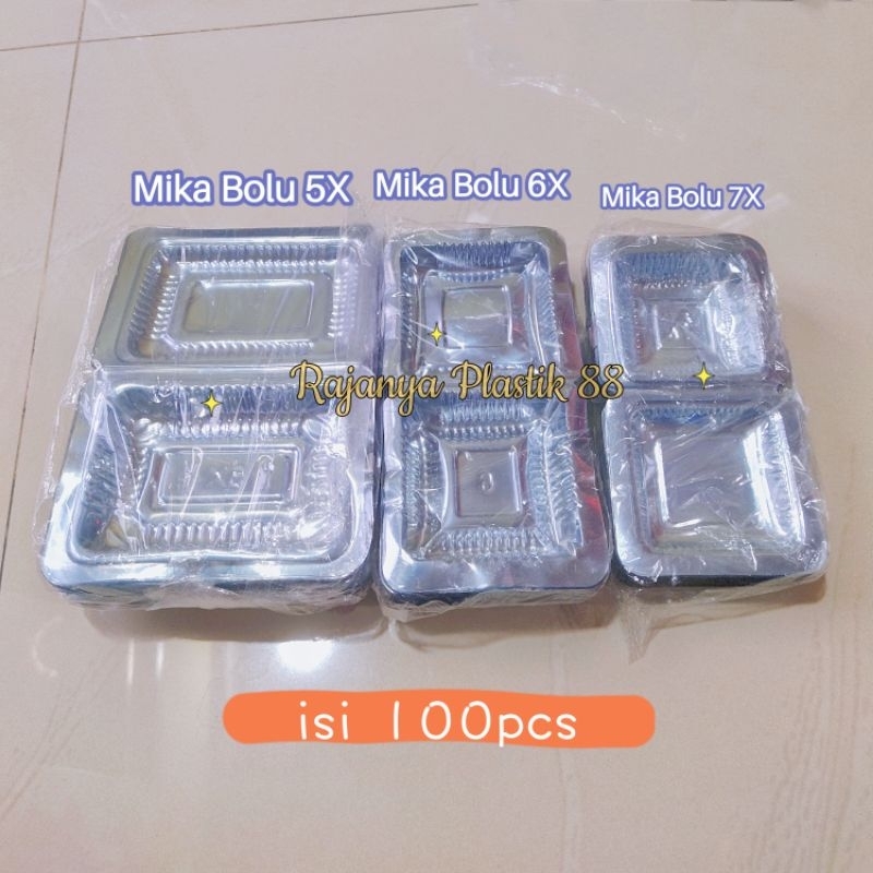 Jual Mika Kue 5X 6X 7X mika plastik makanan isi 100pcs | Shopee Indonesia