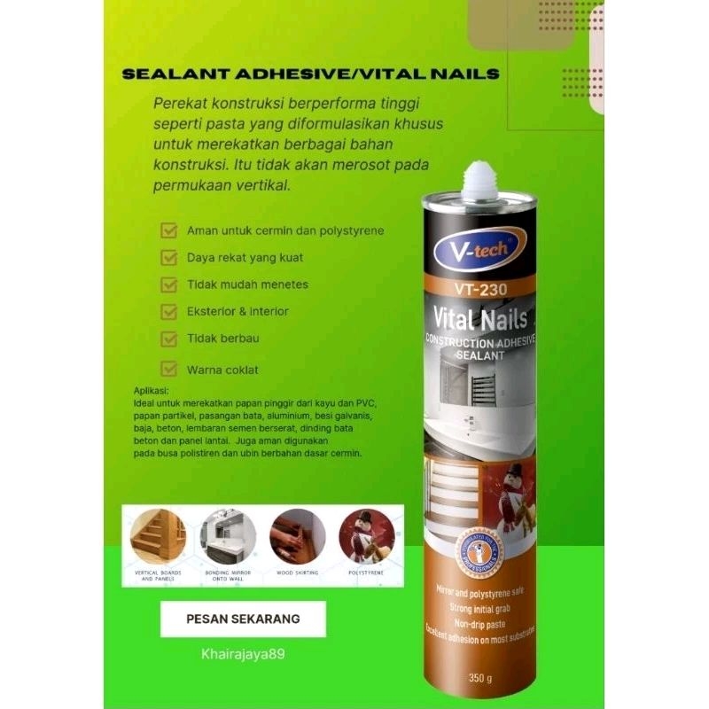 Jual Lem Cermin Kaca/Lem Wall Panel/Lem Serbaguna - vital nails ...