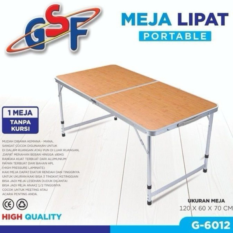 Jual SA MEJA LIPAT KOPER HPL ALUMINIUM-MEJA LIPAT PORTABLE - KAKI BULAT | Shopee Indonesia