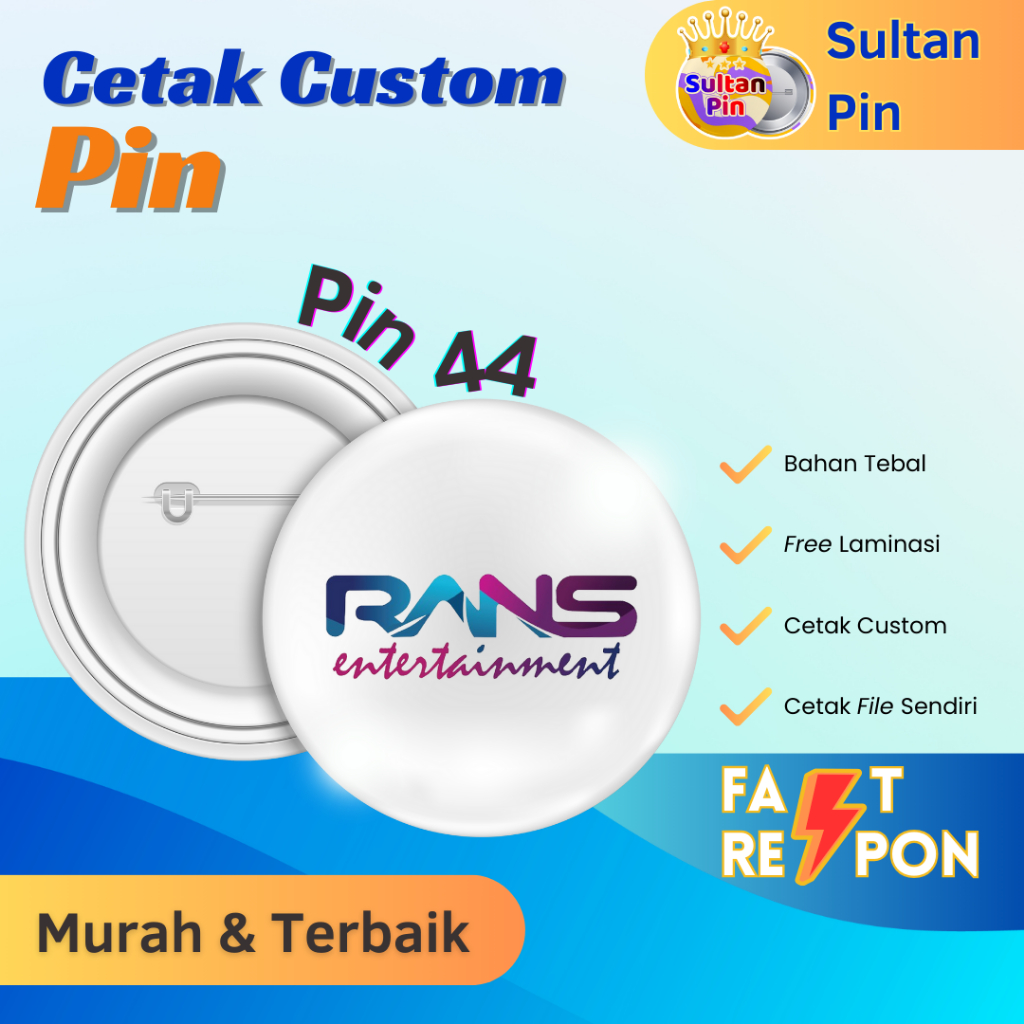 Jual Cetak Pin Peniti 44 Custom / Pin 44mm / PIN PENITI / PIN BROS ...