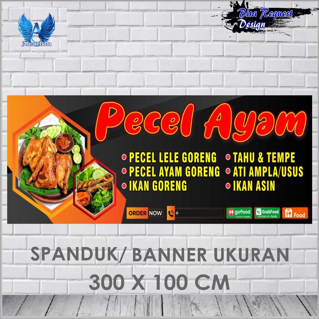 Jual Cetak Banner Cetak Spanduk PECEL AYAM DESAIN BERBEDA UKURAN ...