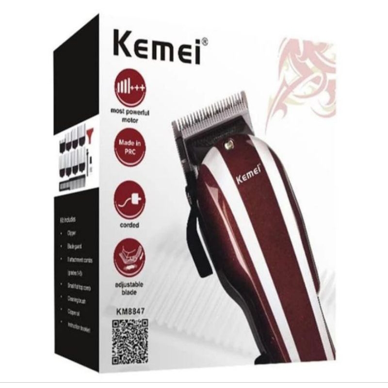 Jual Mesin Cukur Rambut Kememi KM-8847 Hair Clipper Elektrik | Shopee Indonesia