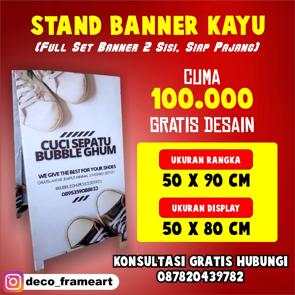 Jual Standing Banner MMT Kayu 50 x 80 cm | Shopee Indonesia