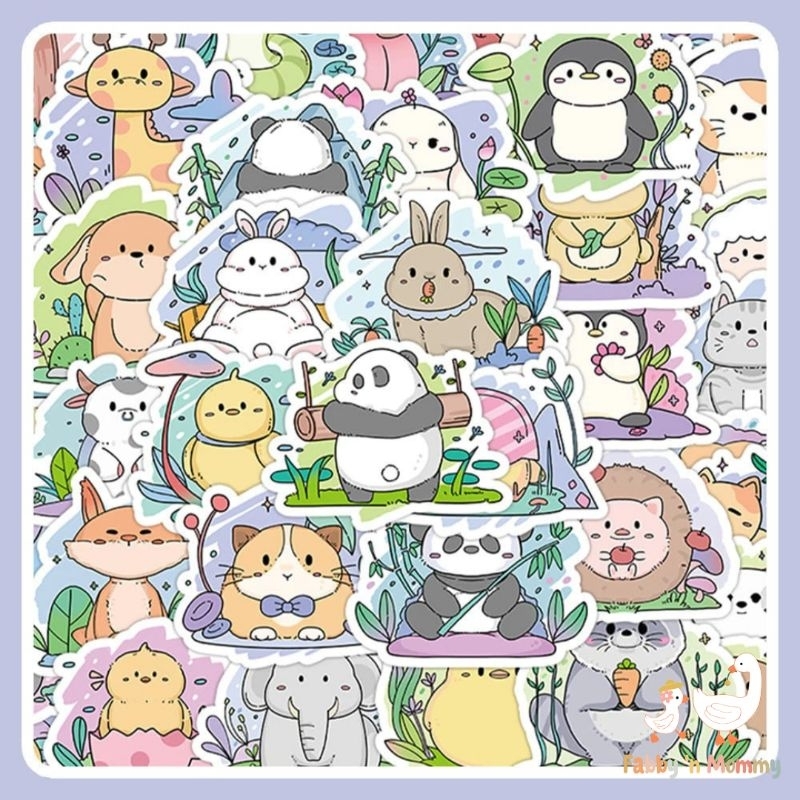 Jual [FABBYNMOMMY] - 1 SET ISI 10 PCS STICKER ANIMAL BINATANG AESTHETIC ...