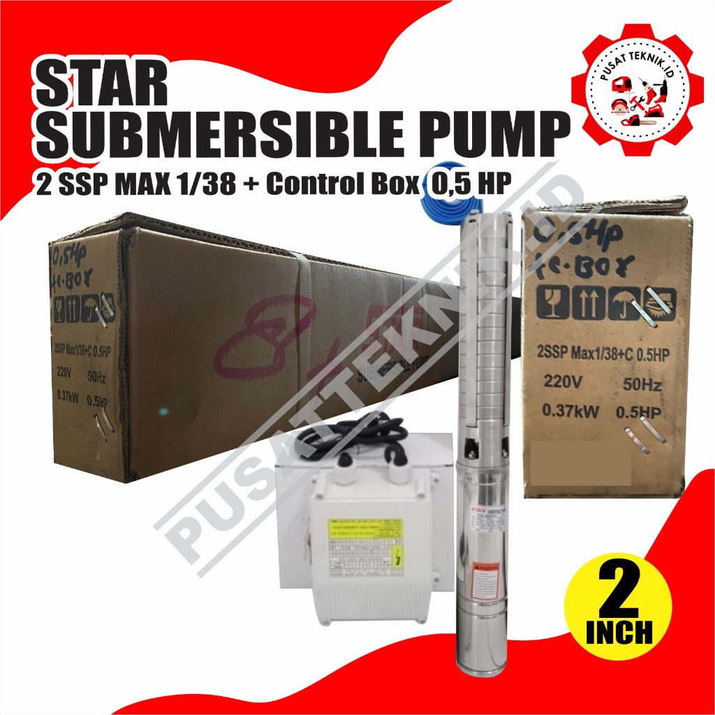 Jual POMPA SUBMERSIBLE STAR 2SSP1/38 0.5HP 2INCH POMPA CELUP SATELIT ...