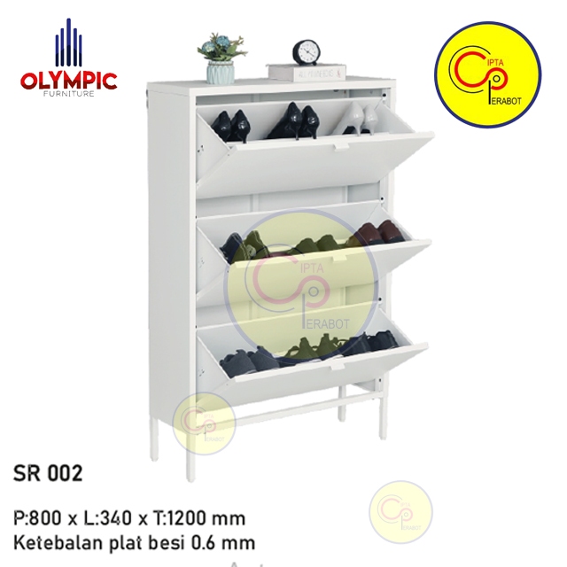 Jual Lemari Rak Sepatu Besi Olympic Steel Olymsteel Flip Anti Air dan Rayap Minimalis dengan ...