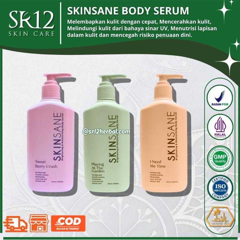 Jual Brightening & Moisturizing BODY SERUM SKINSANE SR12 / MENCERAHKAN ...