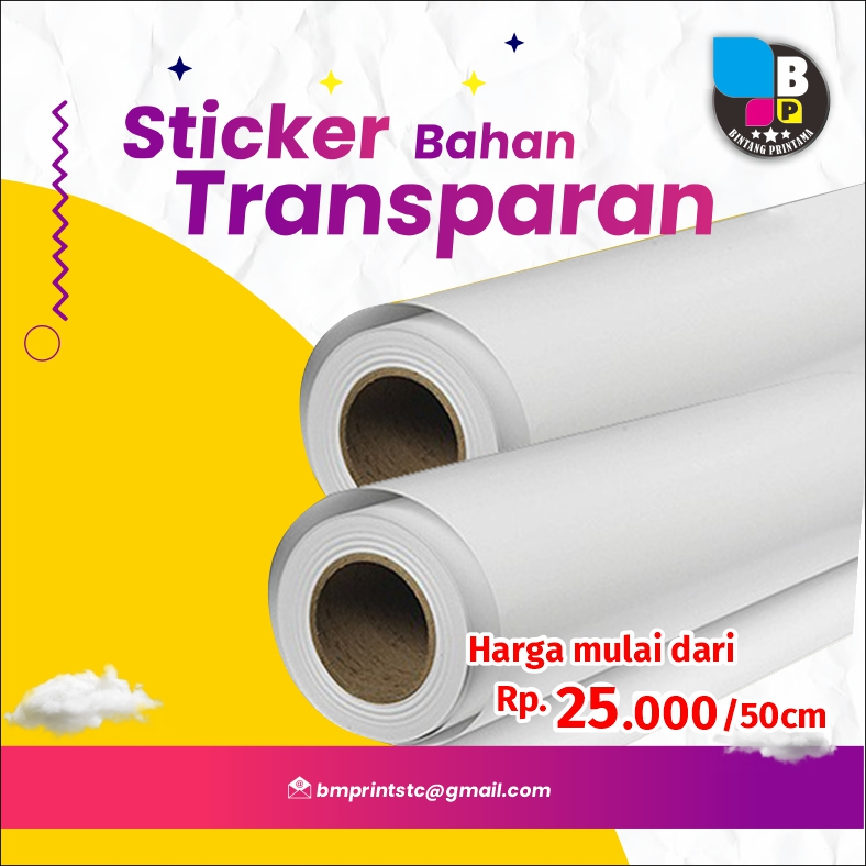 Jual CETAK STICKER INDOOR BAHAN TRANSPARAN ROLL METERAN (FILE SIAP ...
