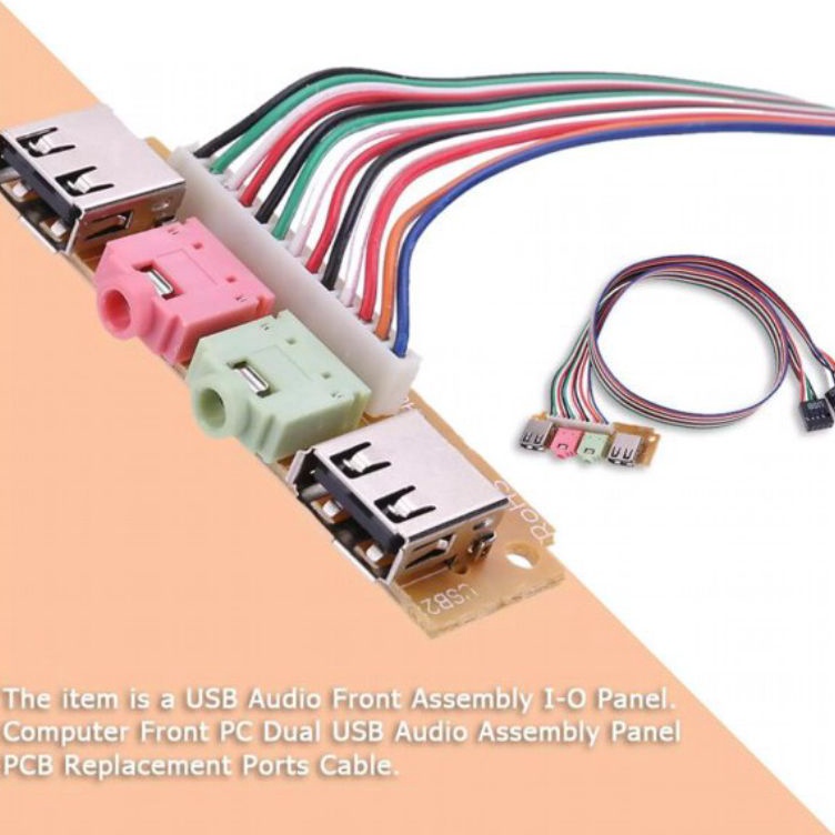 Jual Uo Kabel Front Panel Usb dan audio jack 35mm Sound untuk PC CPU ...