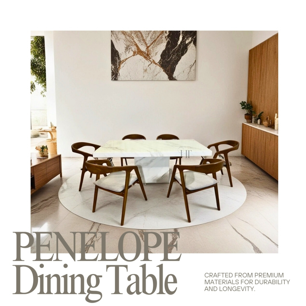 Jual PENELOPE - Meja Makan 6 Kursi/ FULL Marble Stone Dining Table ...