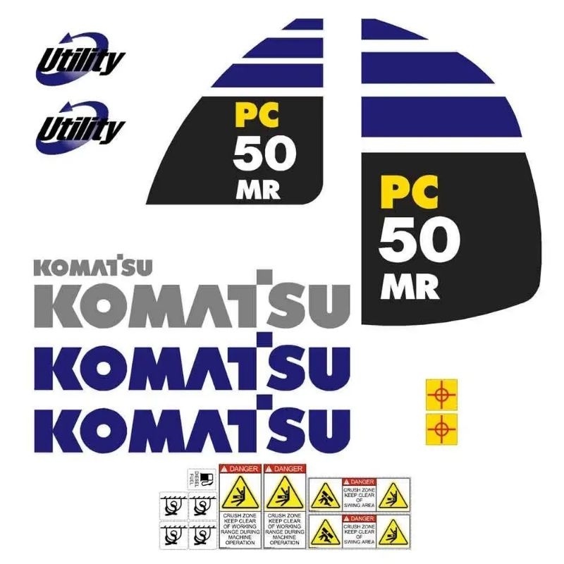 Jual Set Sticker Beckhoe Loader Excavator KOMATSU PC50 MR Decal sticker ...