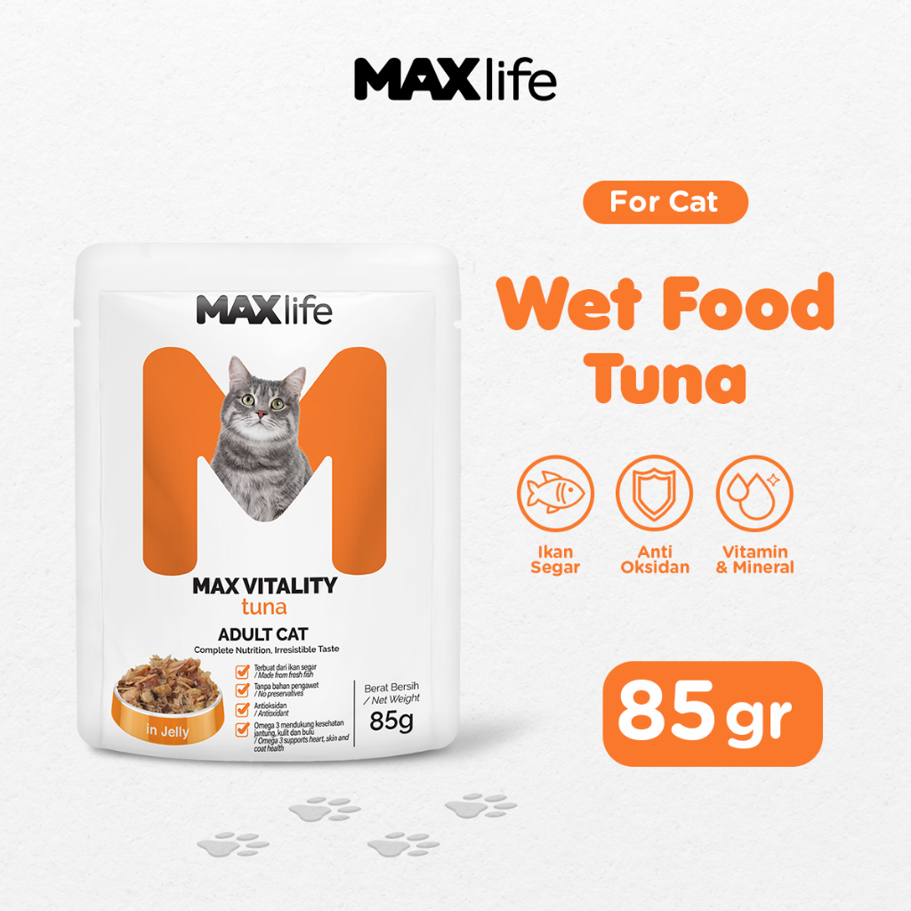 Jual MAXlife Wet Cat Food Tuna Pouch 85gr | Shopee Indonesia