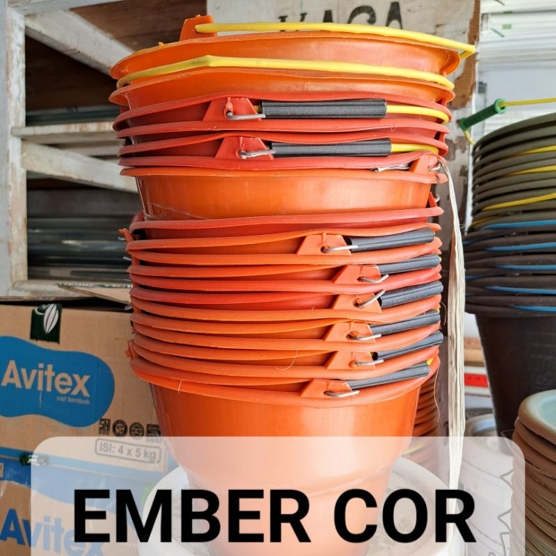 Jual EMBER COR PLASTIK EMBER PROYEK ANTI PECAH ORANGE UNTUK ADUKAN ...