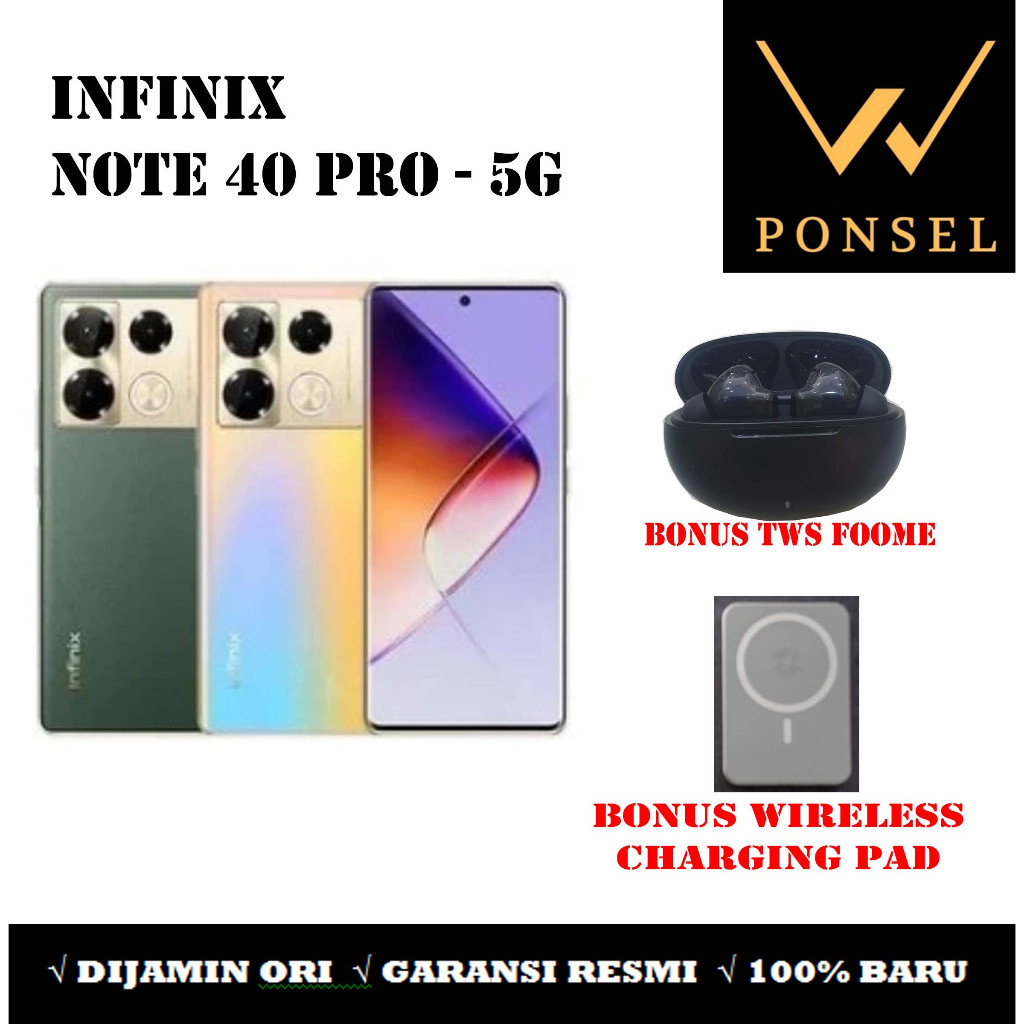 Jual INFINIX NOTE 40 PRO 5G 8/256GB GARANSI RESMI | Shopee Indonesia