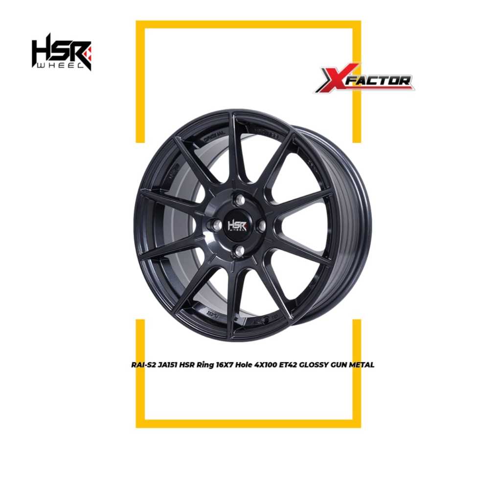 Jual VELG MOBIL HSR R16 HSR RAI-S2 R16X7 H4X100 ET42 GLOSSY GUN METAL ...