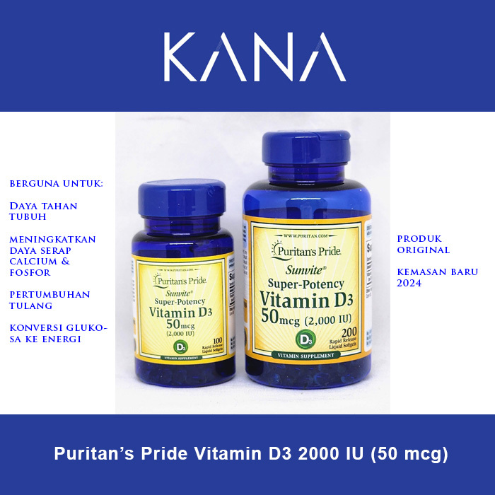 Jual PURITAN'S PRIDE Vitamin D3 2000 IU 50 mcg High Potency Puritan Pride | Shopee Indonesia