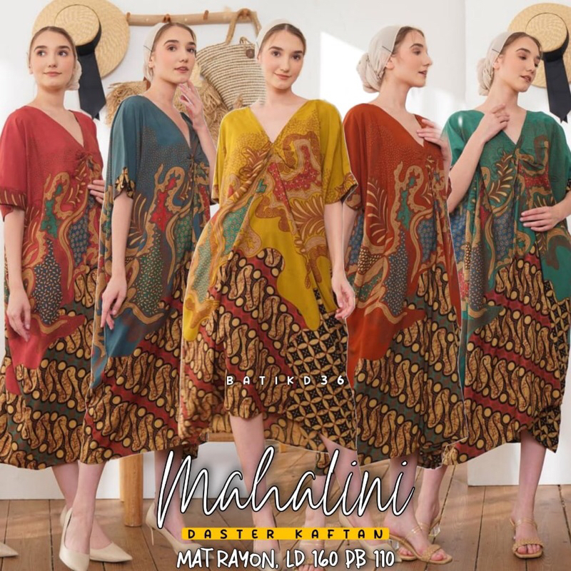 Jual SEMERBAK BATIK ORI DASTER KAFTAN DRESS PREMIUM MAHALINI | Shopee ...