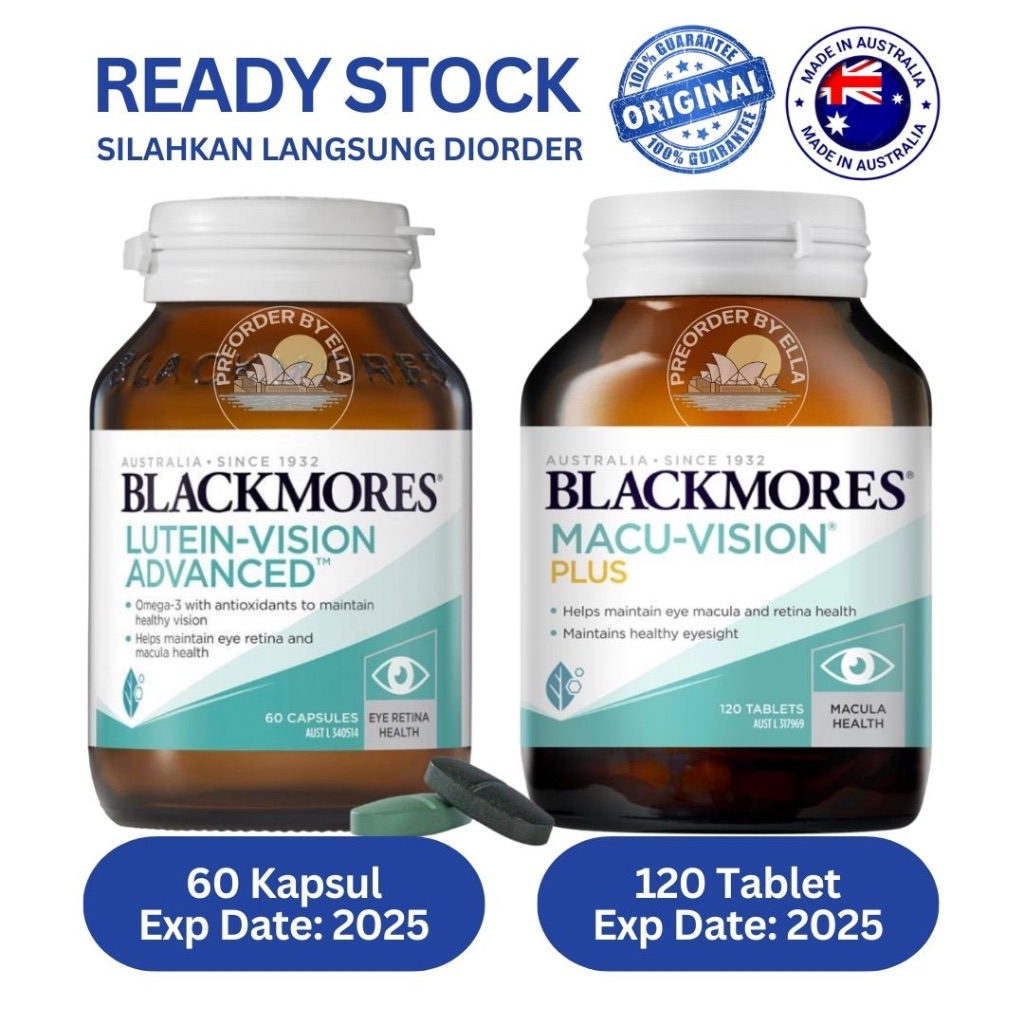 Jual Blackmores Macu Vision Plus 120 Tablets / Lutein Vision Advanced ...