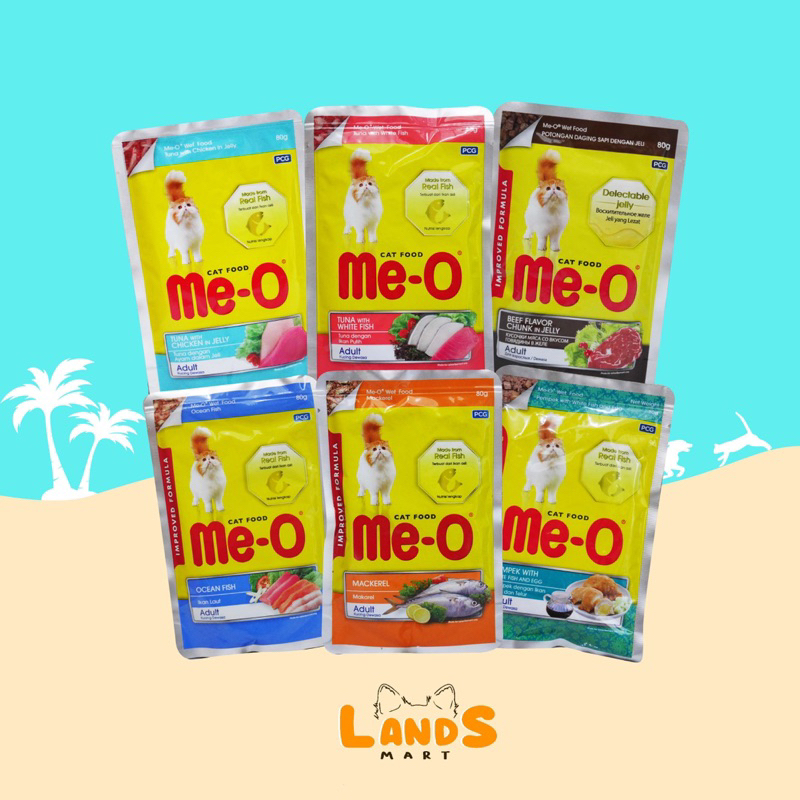 Jual ME-O POUCH MAKANAN KUCING 80gr ANEKA RASA - ME O POUCH CAT FOOD ...