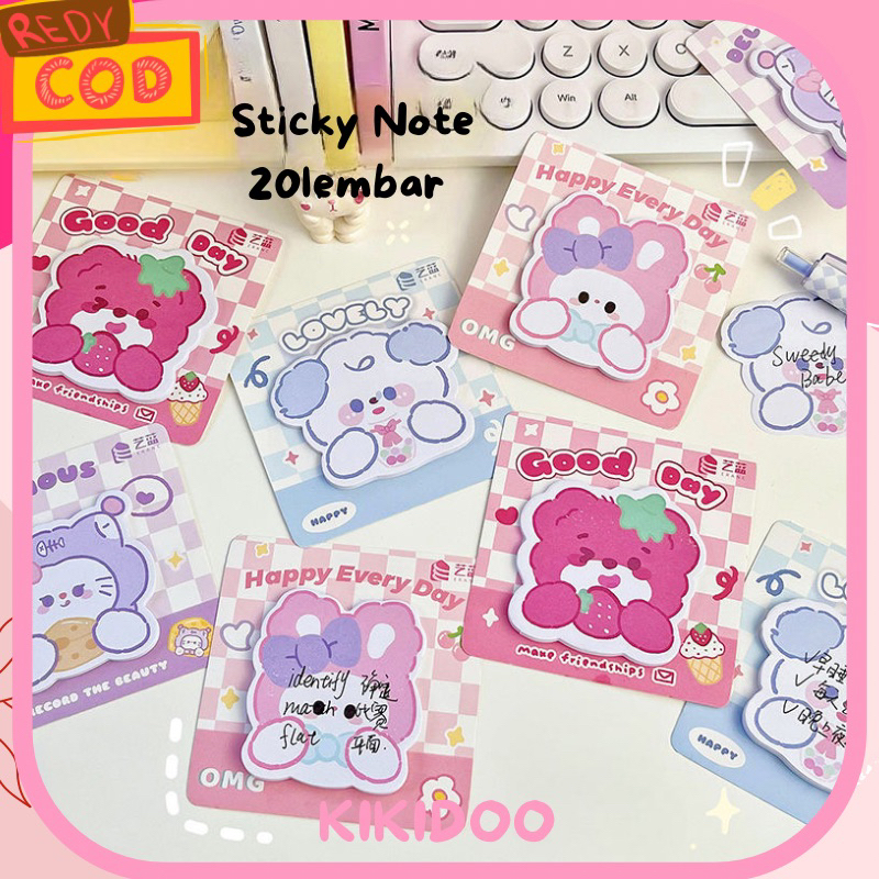 Jual Kikidoo Sticky Notes Lucu Unik Isi 20lembar Retro Animal Vintage ...