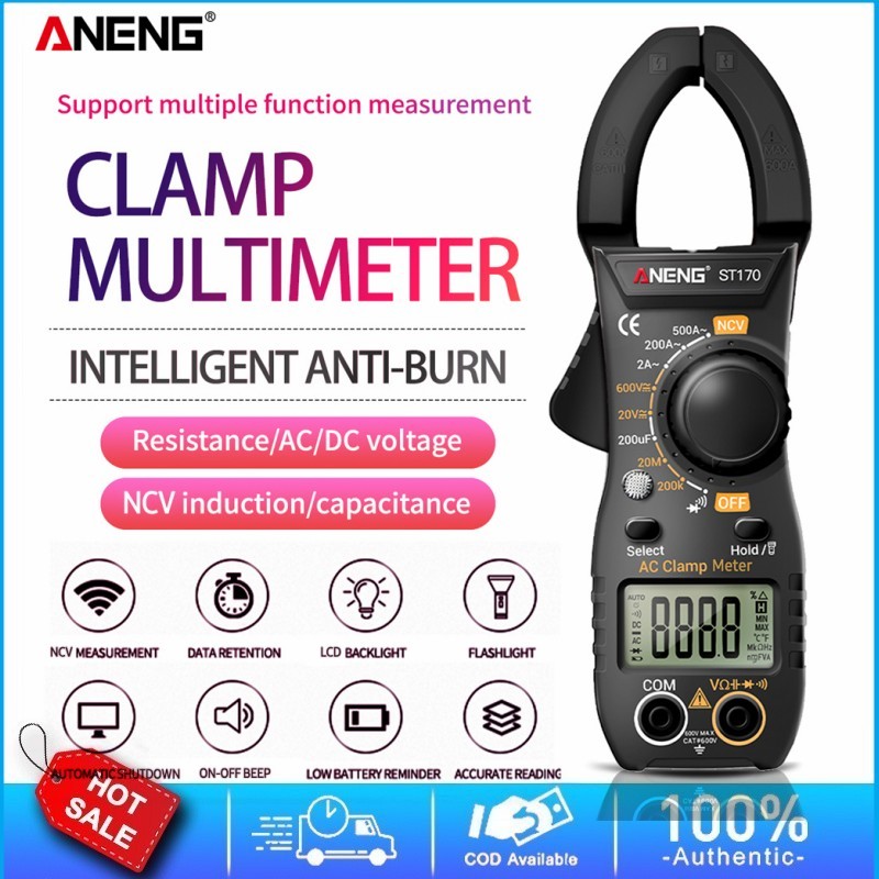 Jual ⭐IN Stock⭐ANENG ST170 Digital Clamp Multimeter Tang Ampere Voltage ...