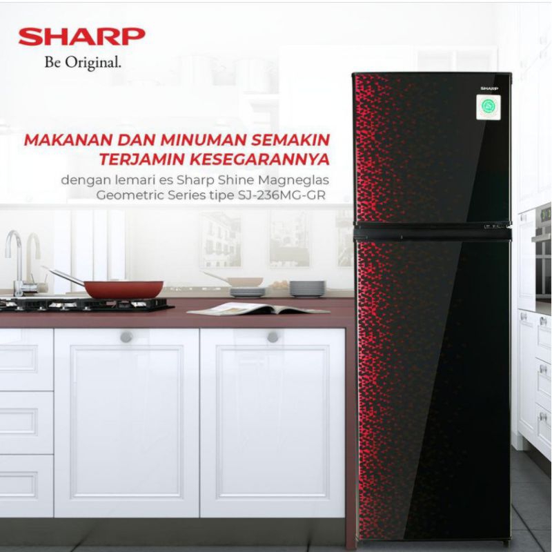 Jual SHARP Kulkas 2 Pintu Glossy Door Low Watt No Frost Shine Series SJ ...