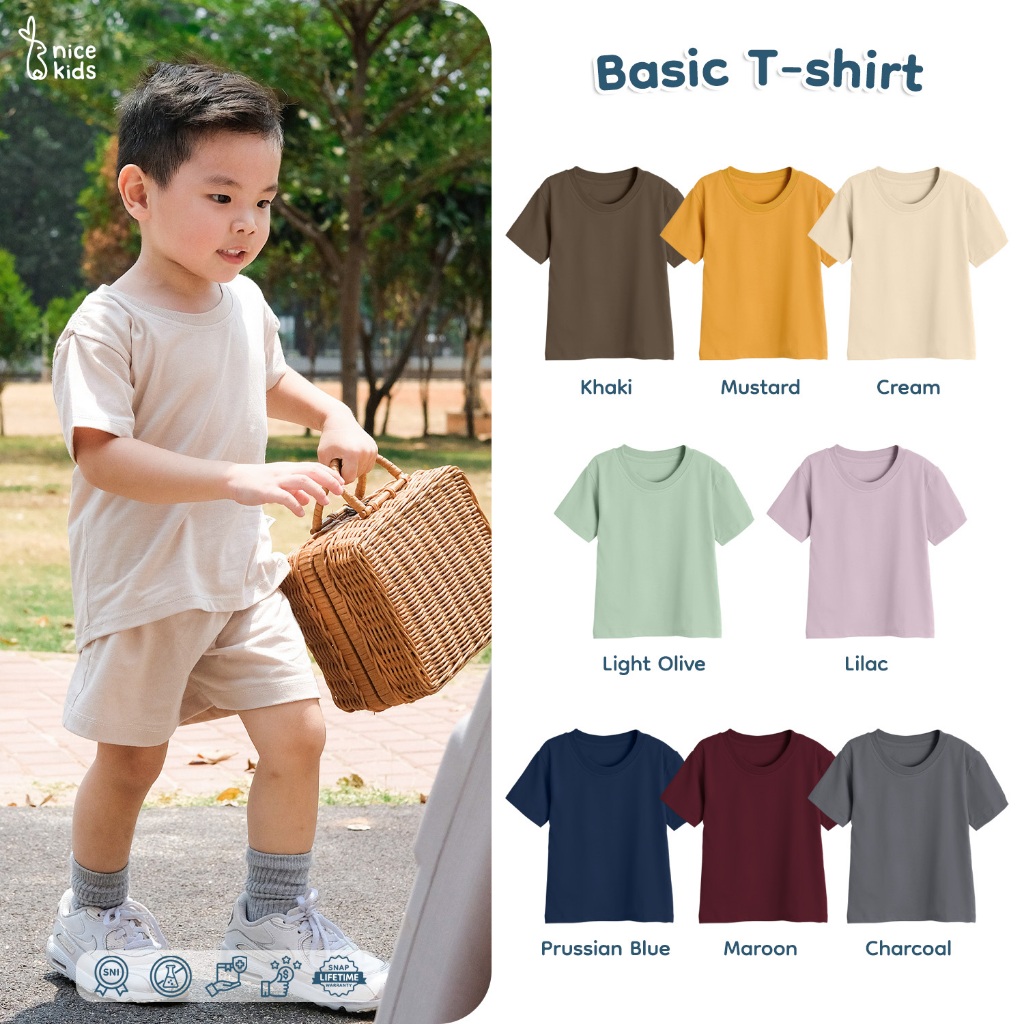 Jual Nice Kids - Basic Tee Shirt Atasan Kaos Anak Laki-laki Perempuan | Shopee Indonesia