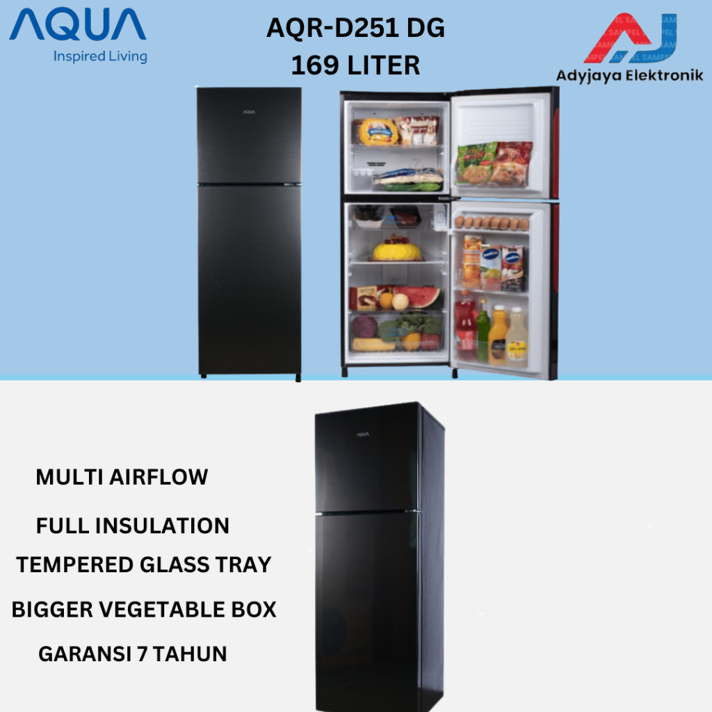 Jual KULKAS 2 PINTU AQUA AQR-D251DG | Shopee Indonesia