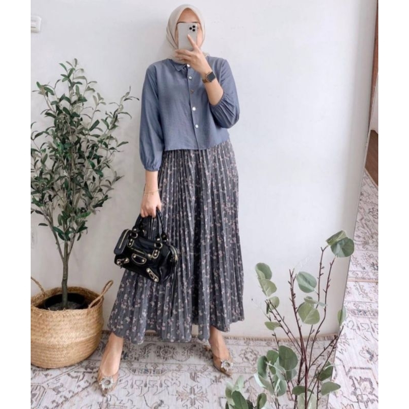 Jual ZAVIKA SET ROK PLISKET MIX ATASAN POLO LINEN | ZAVIKA SET ROK POLO ...