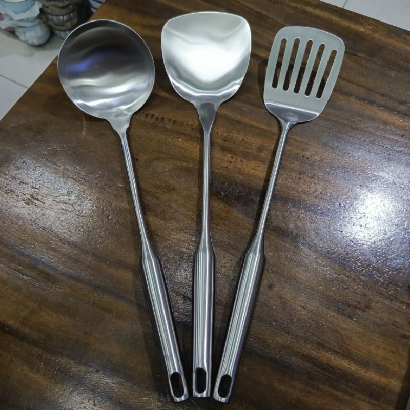 Jual Sutil, spatula Stainless Steel Cooking Utensils / Alat Masak Stainless Steel, | Shopee ...
