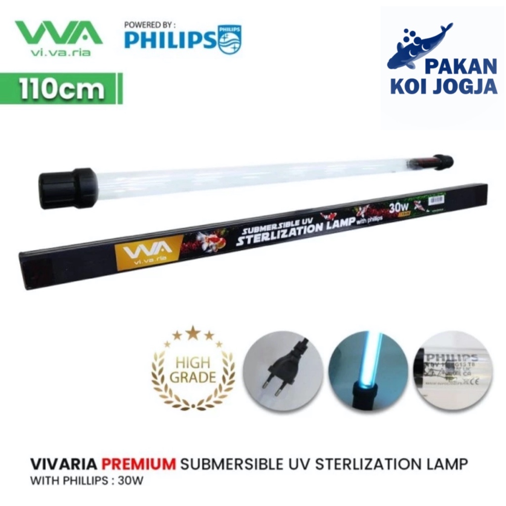Jual Vivaria UVC with Phillips SUBMERSIBLE 30W PANJANG 110 cm - LAMPU UV KOLAM/Akuarium | Shopee ...