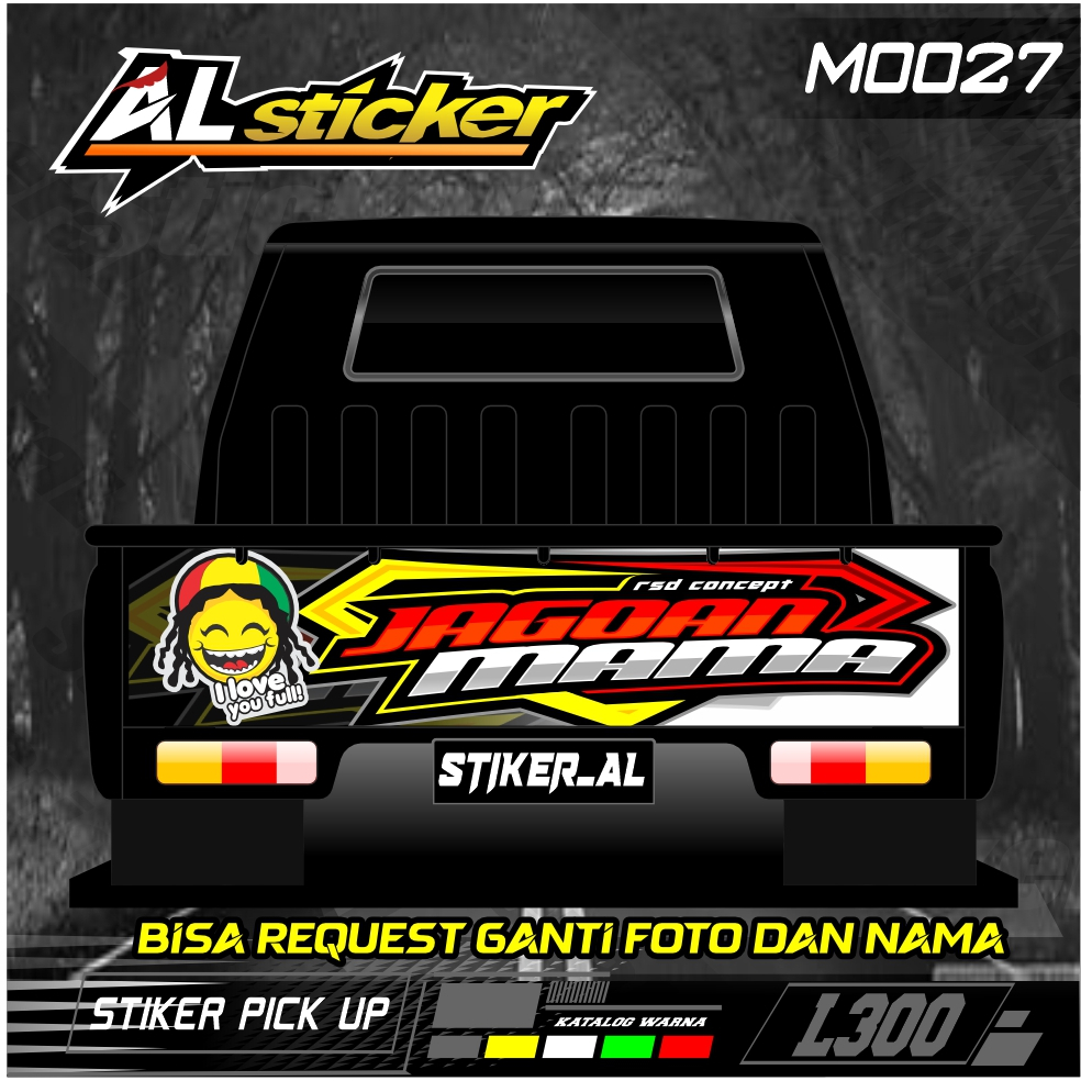 Jual Sticker Mobil Pickup JAGOAN MAMA Pintu Belakang Pick Up L300, Mega ...