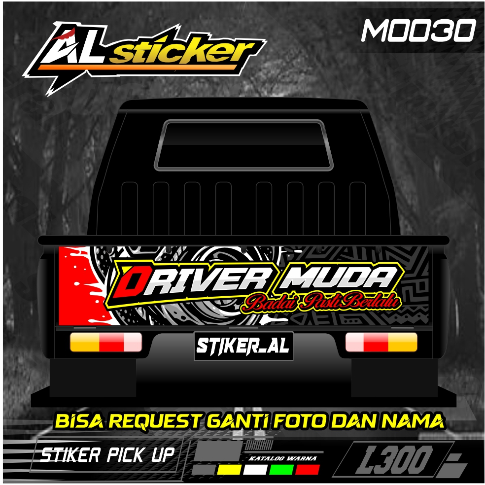 Jual Sticker DRIVER MUDA Pintu Belakang Pick Up L300, Mega Carry ...