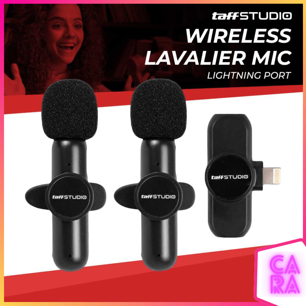 Jual Wireless Lavalier Microphone Vlogger Lightning Port 2 Mic 2.4GHz ...