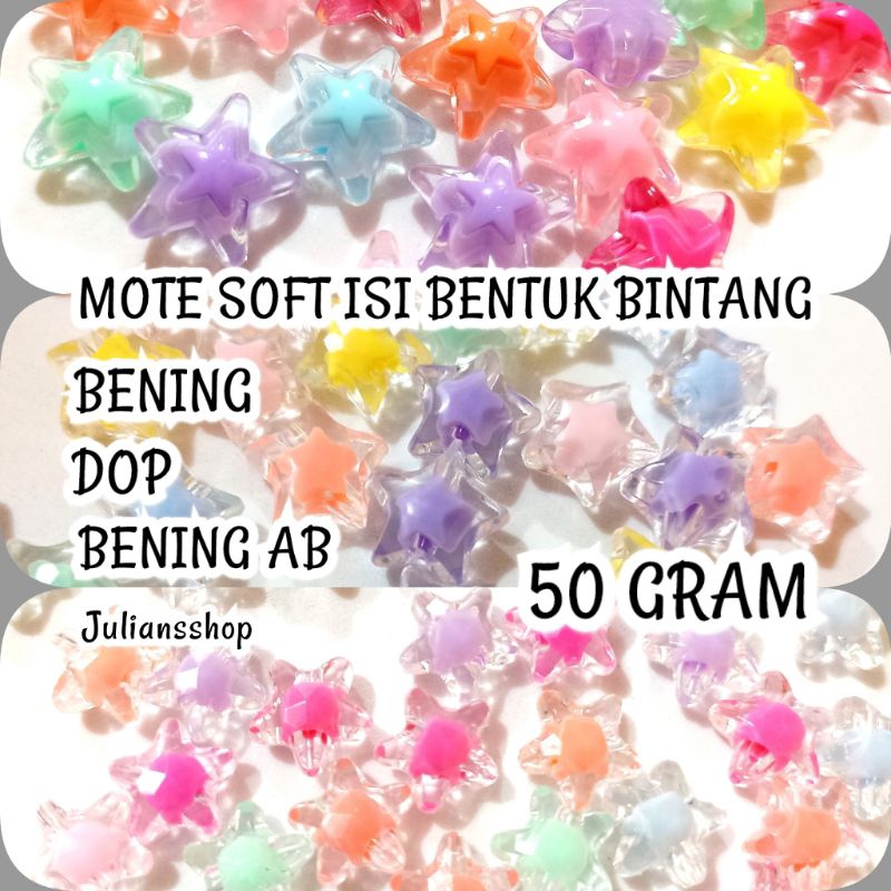 Jual 50 GRAM Manik BINTANG Mote SOFT ISI PREMIUM Bahan DIY Kerajinan ...