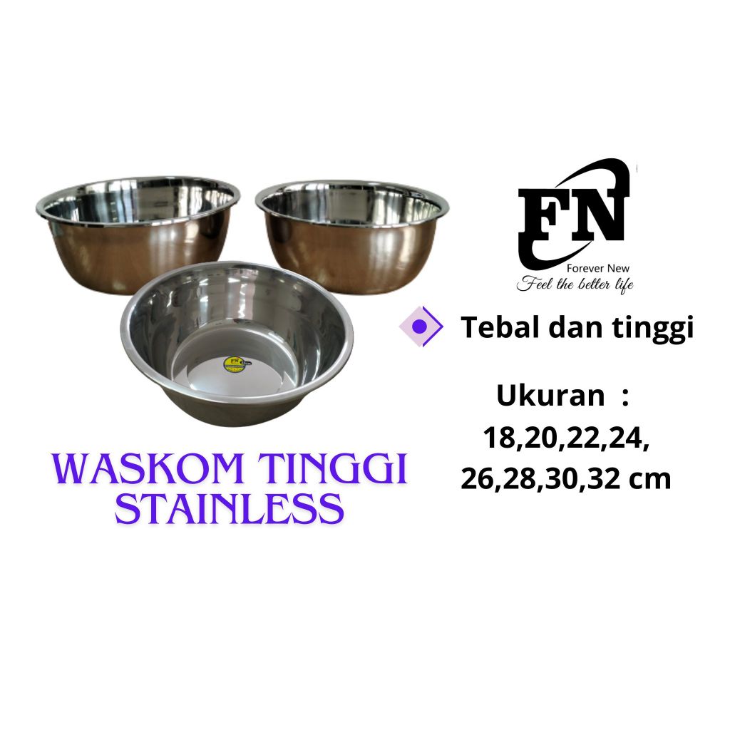 Jual BASKOM UMUM STAINLESS STEEL MERK FN UKURAN | Shopee Indonesia