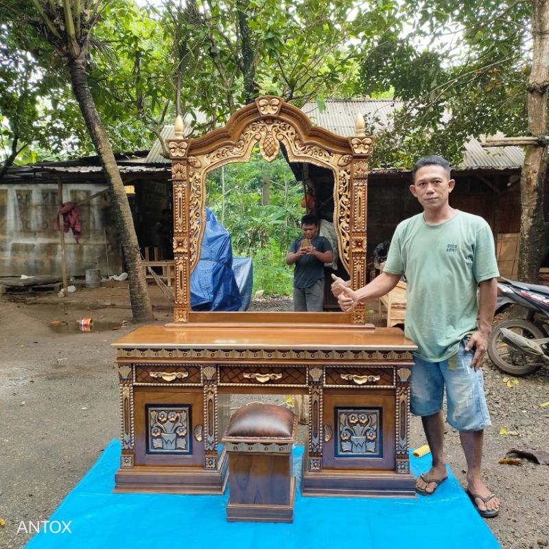 Jual meja rias jati meja rias ukiran | Shopee Indonesia