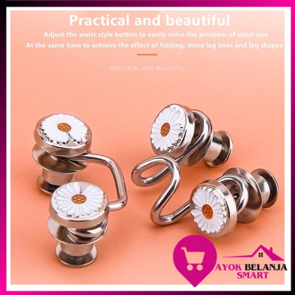 Jual ABS Kancing Jeans Logam Simple Adjustable Motif Bunga Daisy Kait ...