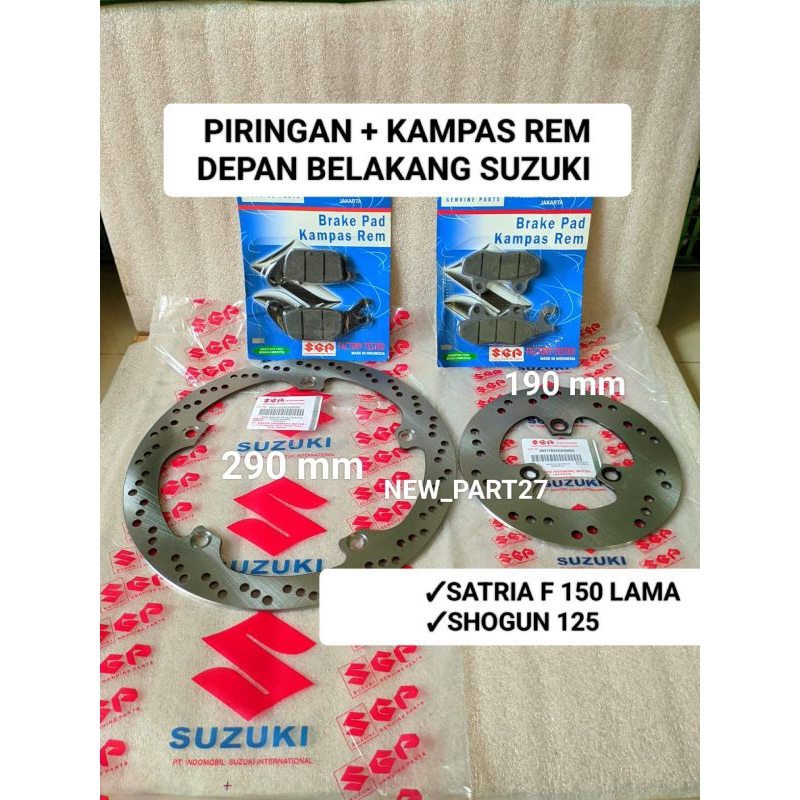 Jual Paket piringan/disk cakram Suzuki Satria Fu 150 lama/Shogun 125 sp ...